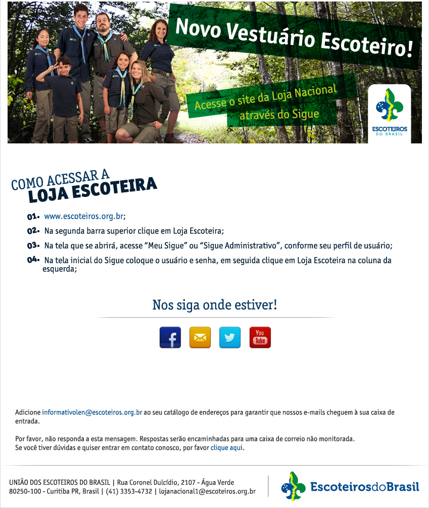 Loja Escoteira Nacional - Confira os produtos da Loja Nacional
